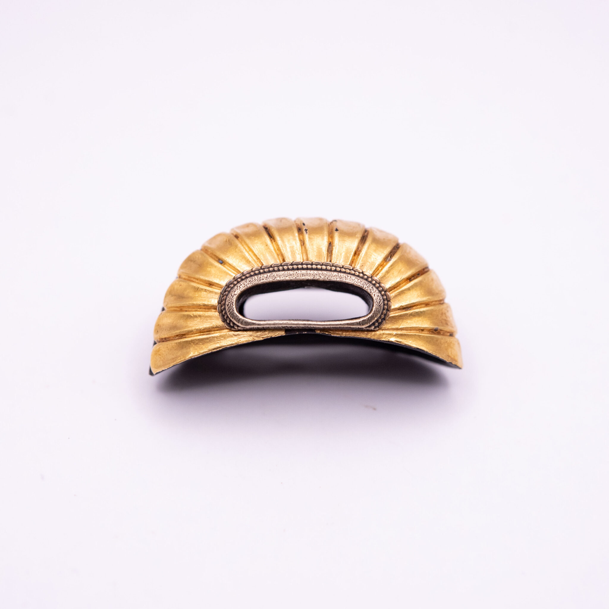 A Fuchi and Kurikata in Kiku Design - Tsuba.info